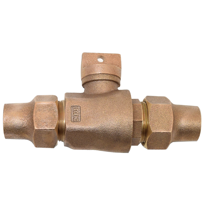 3/4" T-5200NL No Lead Bronze Flare x Flare Curb Stop - The Waterworks ...