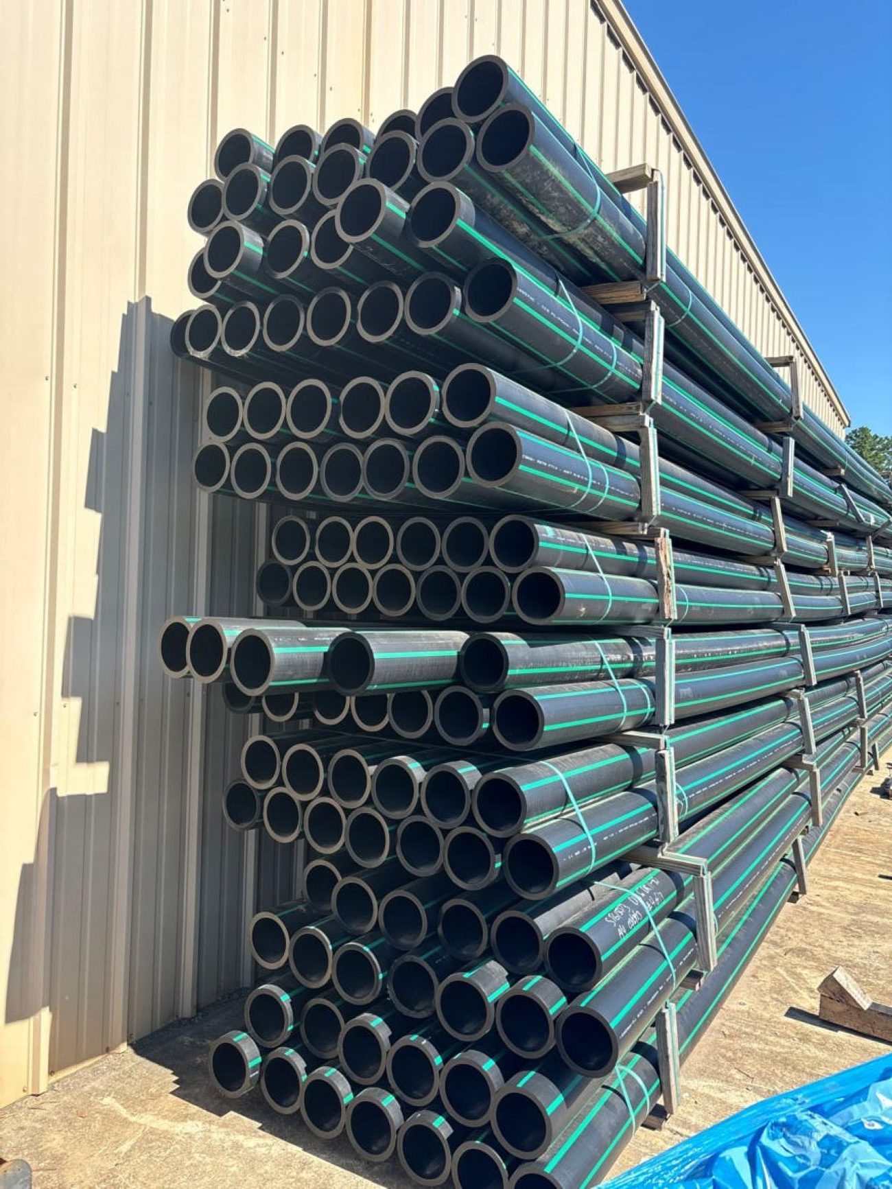 6"X40' SDR11 DIPS HDPE PIPE BLACK WITH GREEN STRIPE - The Waterworks ...