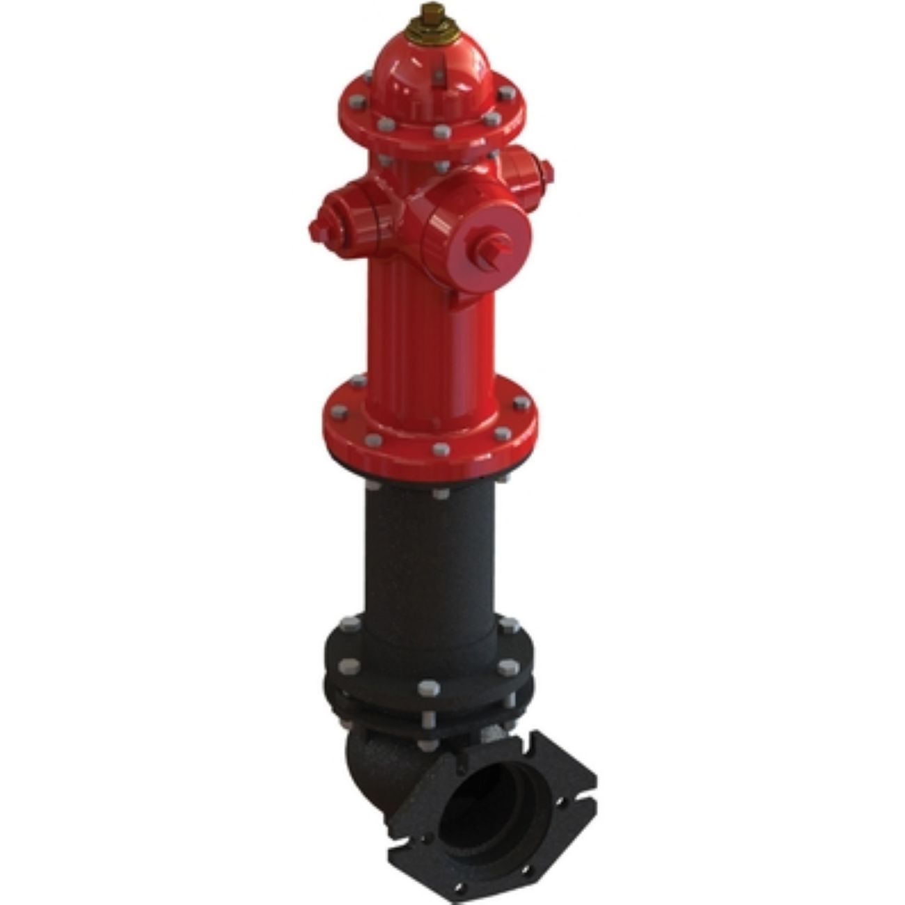 UNITED FIREFLO 5-1/4 FIRE HYDRANT F-06 MODEL 5'-0" BURY WITH 6" SHOE 3 ...